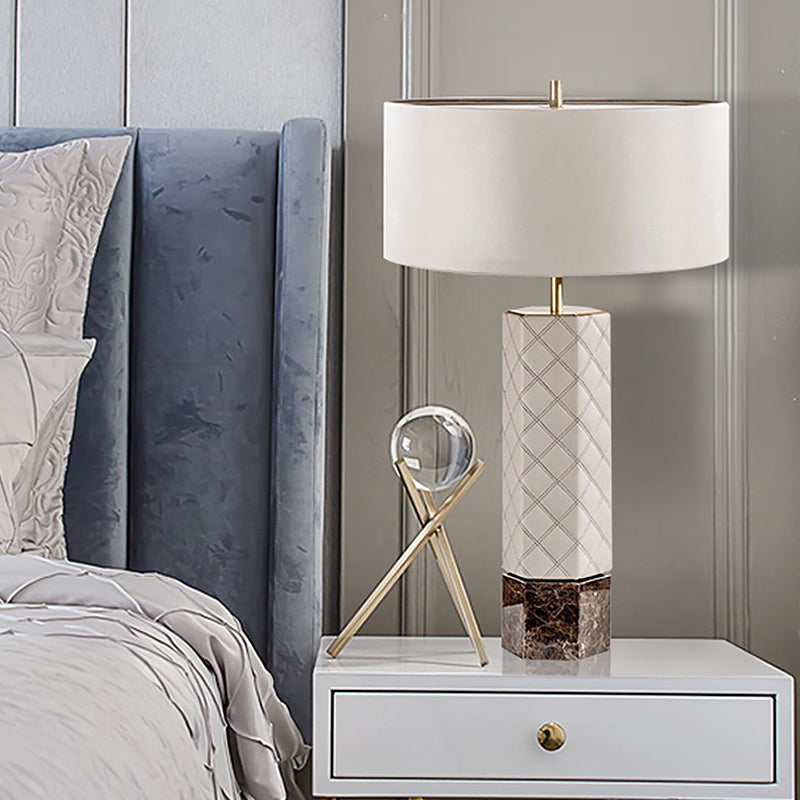 1 Head Bedroom Nightstand Lamp Modern White Task Lighting with ...