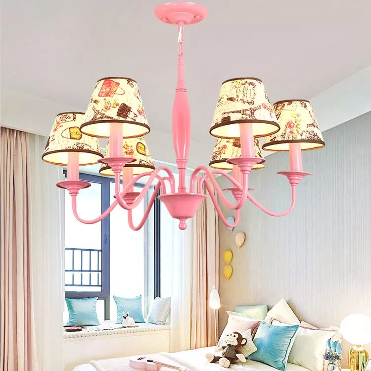 Contemporary Bag and Tower Chandelier Metal Pink Hanging Light for ...