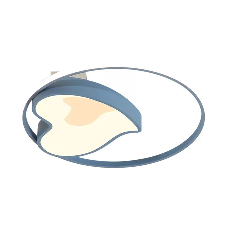 Acrylic Ring & Heart Ceiling Lamp Kid Bedroom Macaron Loft Flush ...