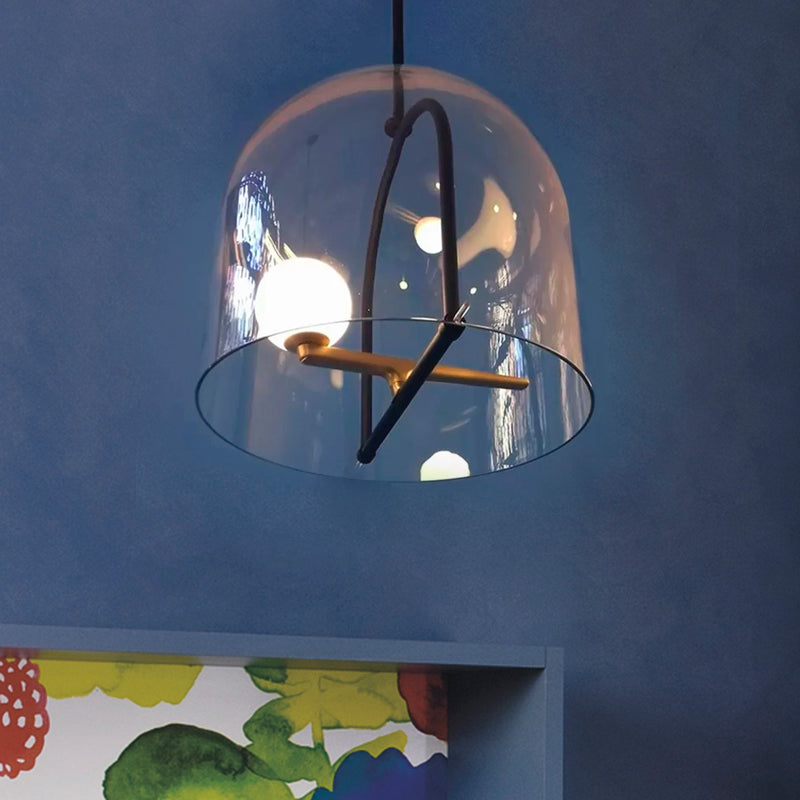 Contemporary Cylindrical Ceiling Lighting Clear Glass 1 Head Living ...