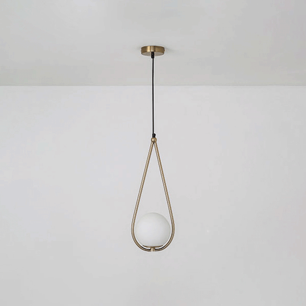 Metal Teardrop Hanging Ceiling Light Minimalism 1 Bulb Brass Finish ...