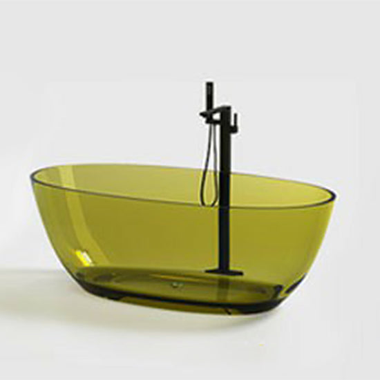 Modern Oval Colorful Bath Tub Soaking Freestanding Tub for Home - Clearhalo
