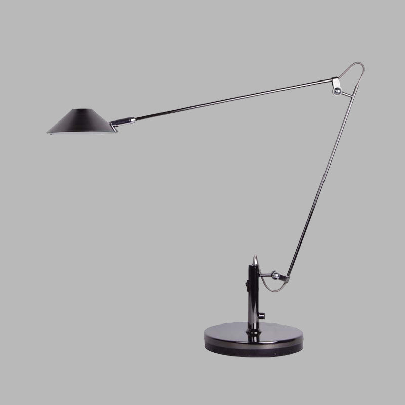 Black Conical Table Lighting Industrial Metal LED Office Task Lamp with ...
