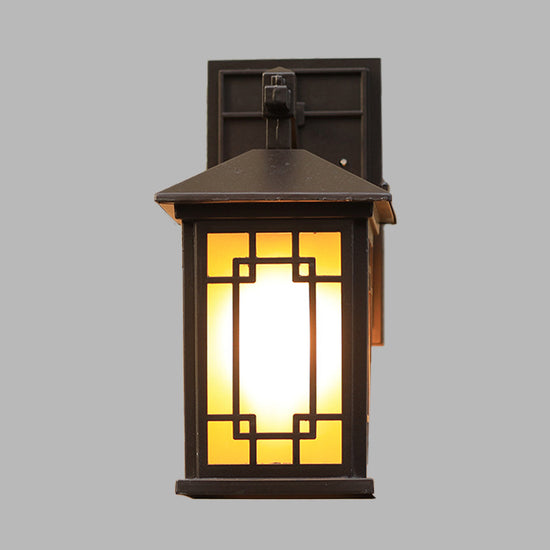 Cuboid Metallic Wall Lighting Country 1 Bulb Outdoor Wall Lamp Sconce ...