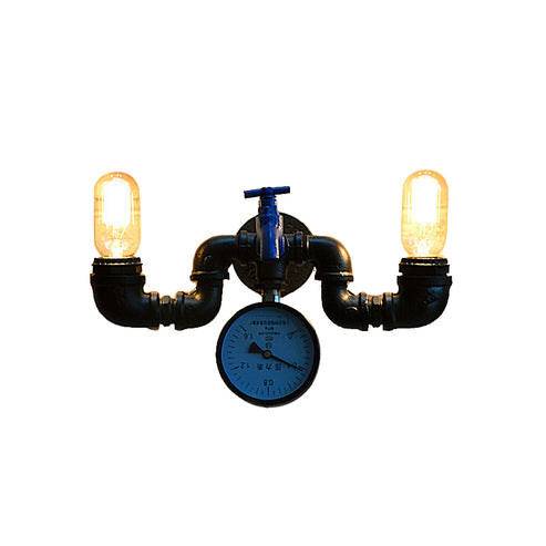 Antique Style Pipe Wall Lamp with Pressure Gauge and Faucet Deco 2 ...