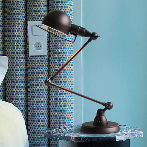 1 Bulb Reading Light with Dome Shade and Swing Arm Iron Retro Style ...