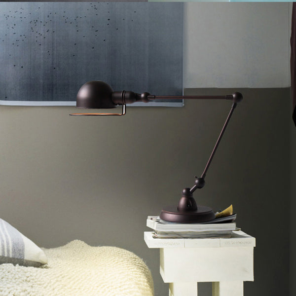 1 Bulb Reading Light with Dome Shade and Swing Arm Iron Retro Style ...