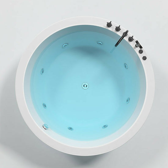 Modern Round Drop-in Bathtub Acrylic Soaking/Air Bathtub in White ...