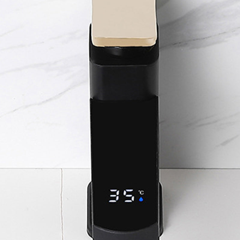 Contemporary Sink Faucet Digital Display Screen Solid Color Low Arc ...