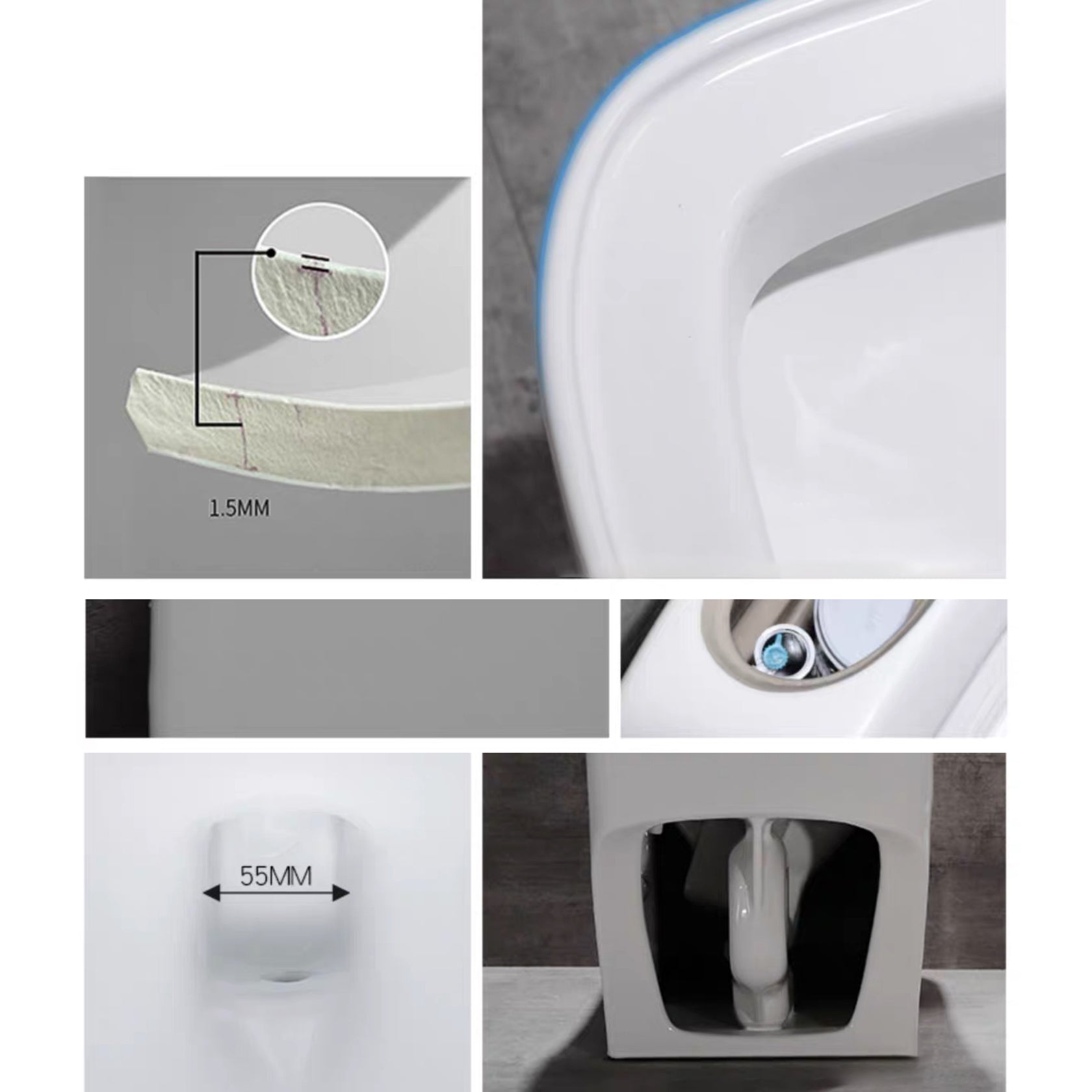 Modern Siphon Jet Toilet Bowl Floor Mount Flush Toilet with Toilet Seat ...