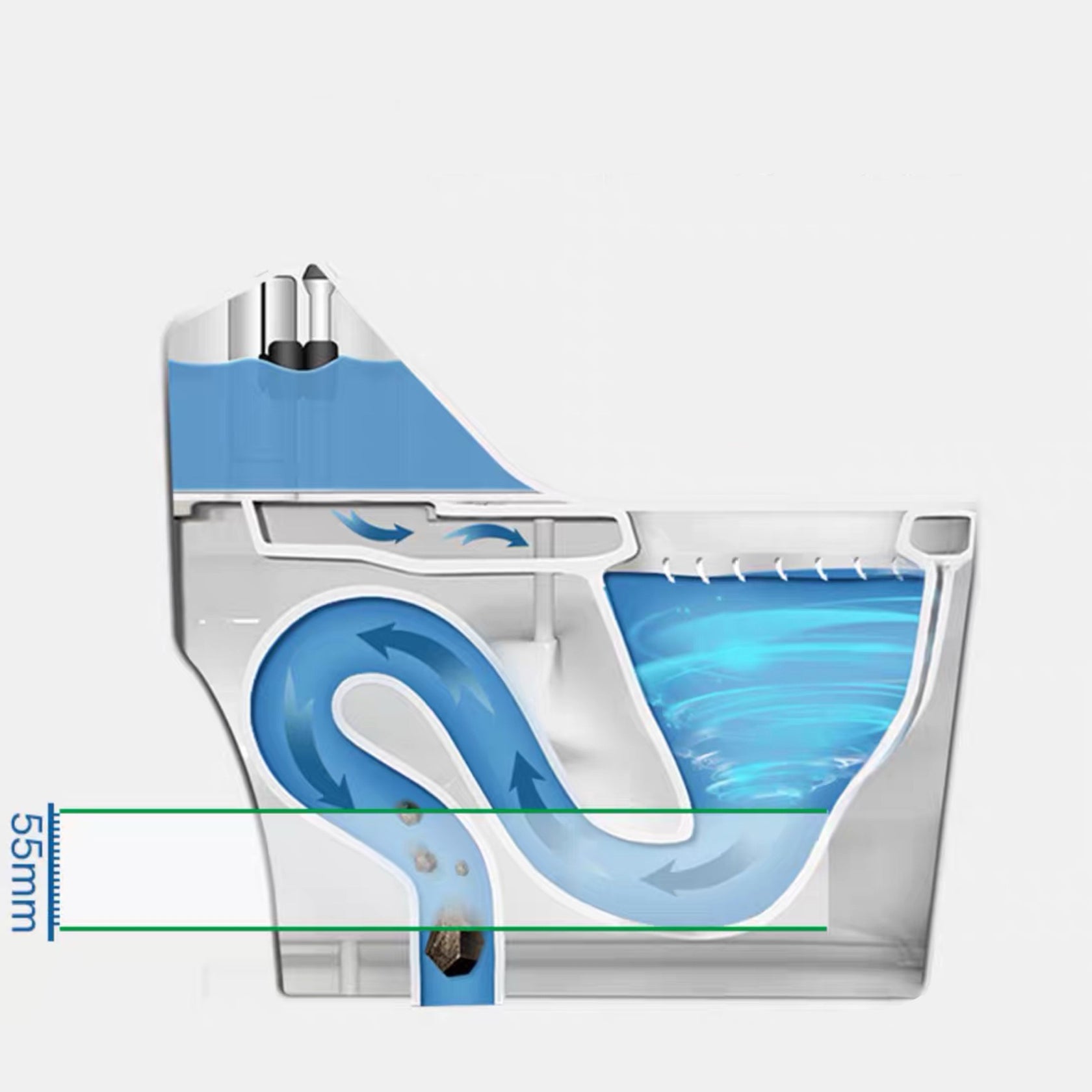 Modern Siphon Jet Toilet Bowl Floor Mount Flush Toilet with Toilet Seat ...