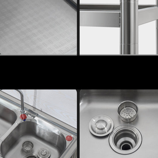 Modern Workstation Ledge Stainless Steel with Accessories and Faucet ...