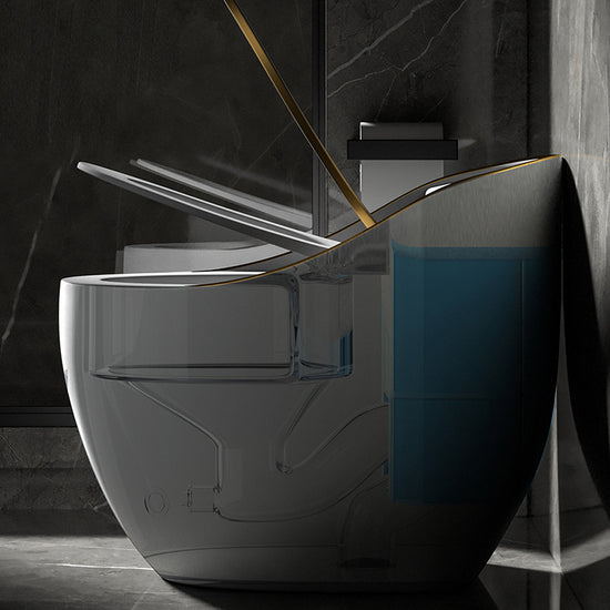 Concealed Tank Flush Toilet Modern One-Piece Toilet with Slow Close ...