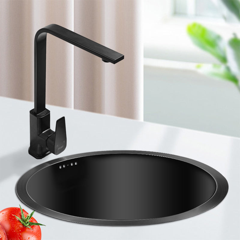 Classic Round Sink Stainless Steel Drop-In Friction Resistant Round ...