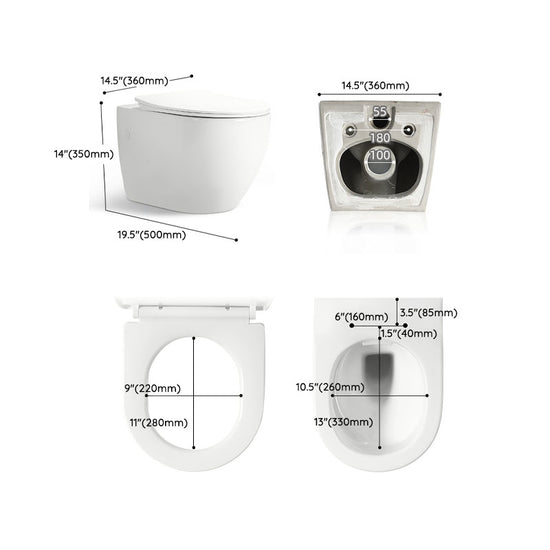 Wall-mounted Toilet Household In-wall Hidden Tank Soft-Close Seat ...