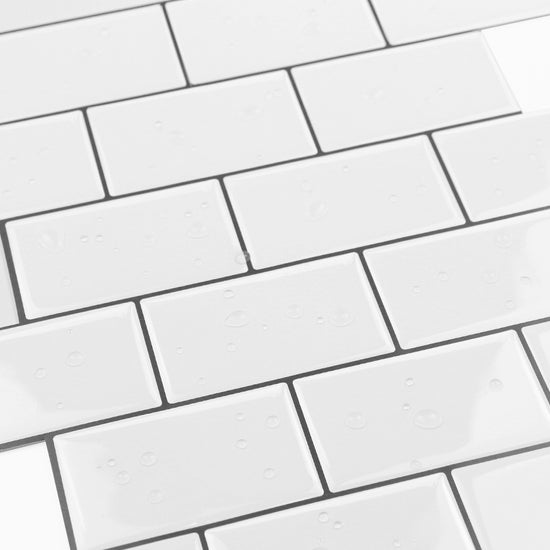 12"x 12" Resin Mosaic Tile Square Peel and Stick Tile for Backsplash ...