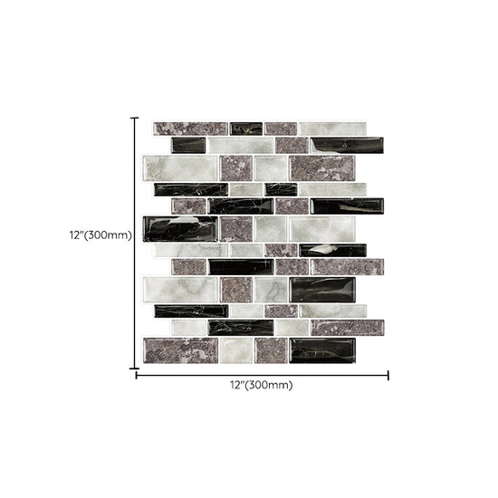 12"x 12" Resin Mosaic Tile Square Peel and Stick Tile for Backsplash ...