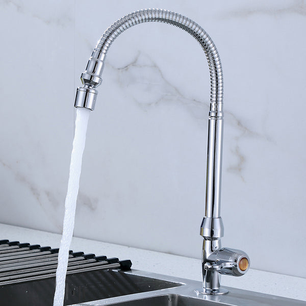 1-Hole Kitchen Faucet Single Handle Kitchen Sink Faucet with Swivel ...