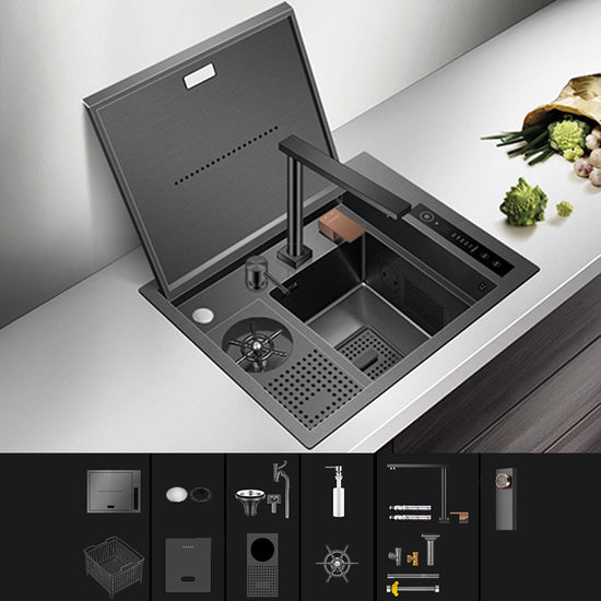 Contemporary Rectangle Kitchen Sink Stainless Steel Friction Resistant ...