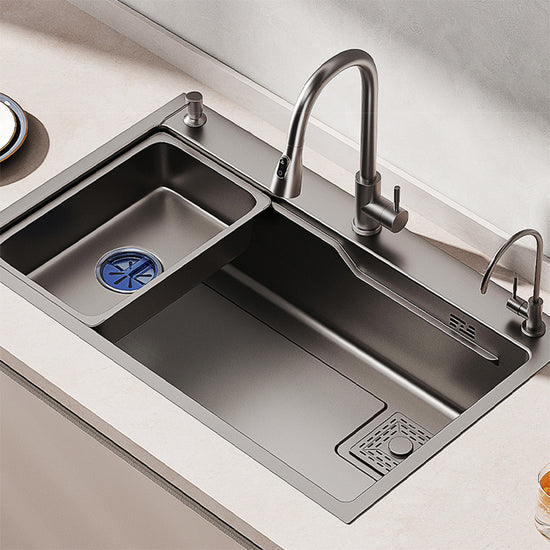 Contemporary Style Kitchen Sink Set Stainless Steel Friction Resistant ...