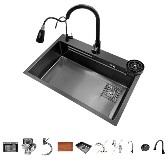 Classic Kitchen Sink Stainless Steel Drop-In Friction Resistant Kitchen ...