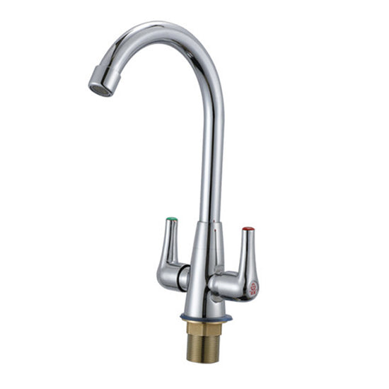 Modern Kitchen Faucet Brass High Arch with Handles and Supply Lines ...