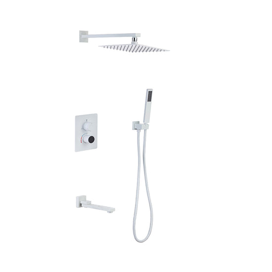 Modern Shower System Dual Shower Head Slide Bar Thermostatic Wall ...