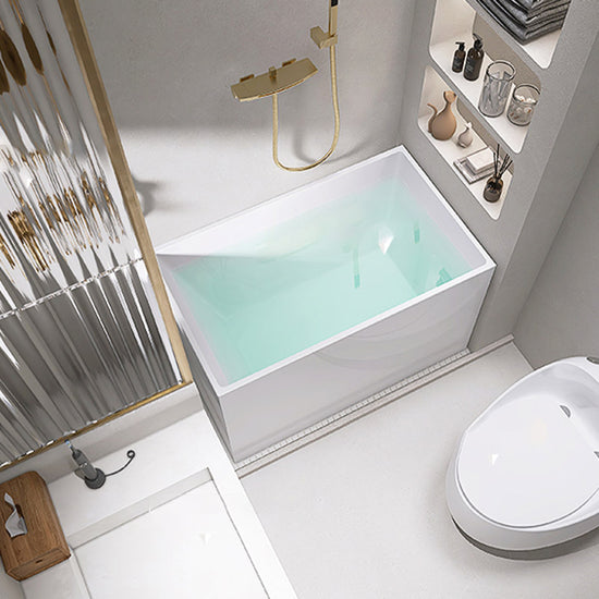 Modern Corner White Acrylic Bathtub Rectangle with Drain Bath Tub for ...