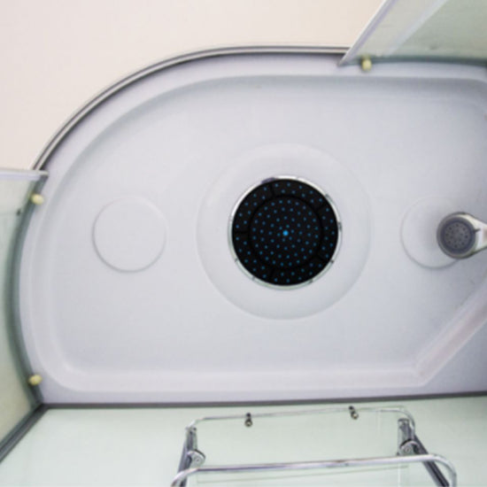 Corner Round Tub & Shower Kit Double Sliding Semi-Frameless Tub ...