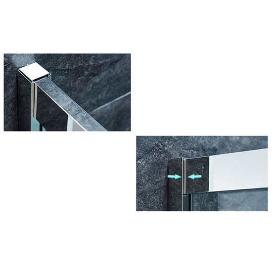 Round Tempered Glass Shower Kit Double Sliding Corner Shower Kit ...
