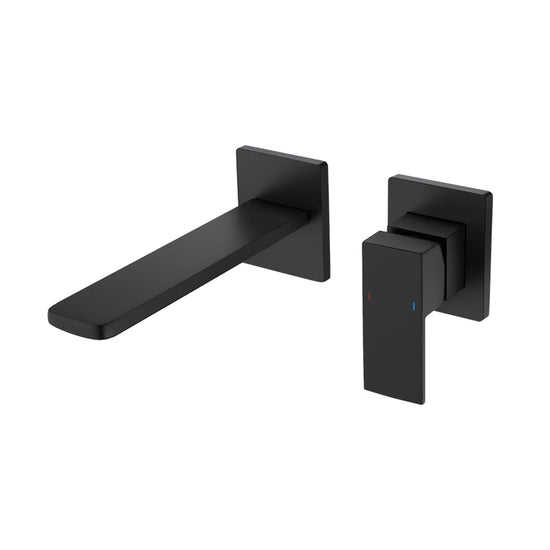 Contemporary Wall Mounted Bathroom Faucet Lever Handles Solid Brass ...