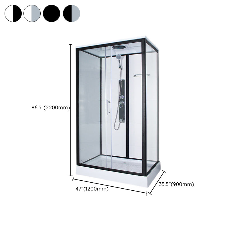 Rectangle Framed Shower Stall Corner Single Sliding Shower Stall ...