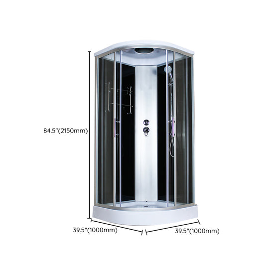 Round Semi-Frameless Shower Stall Corner Tempered Glass Shower Stall ...