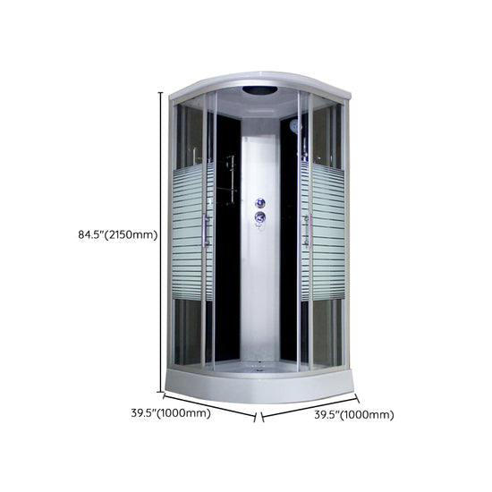 Round Semi-Frameless Shower Stall Corner Tempered Glass Shower Stall ...