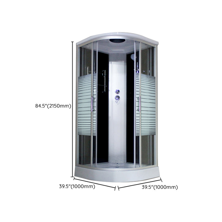 Round Semi-Frameless Shower Stall Corner Tempered Glass Shower Stall ...