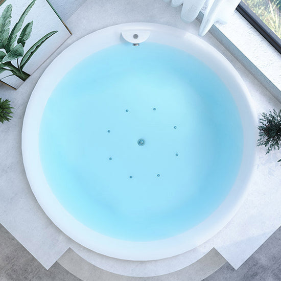 Modern Round Acrylic Embedded Bathtub with Drain Bath Tub and Massage ...