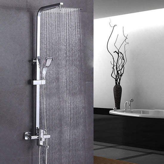 Modern Dual Shower Head Shower System Slide Bar Included Shower Set ...