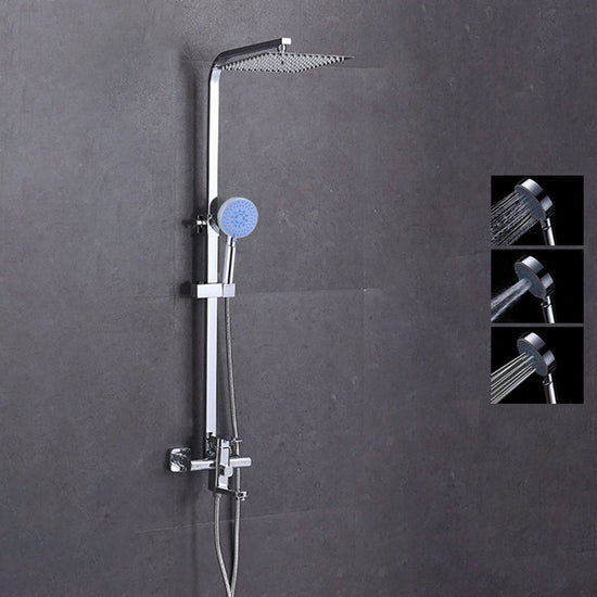 Modern Dual Shower Head Shower System Slide Bar Included Shower Set ...