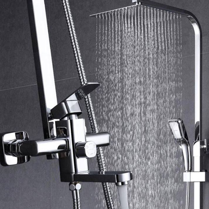 Modern Dual Shower Head Shower System Slide Bar Included Shower Set ...