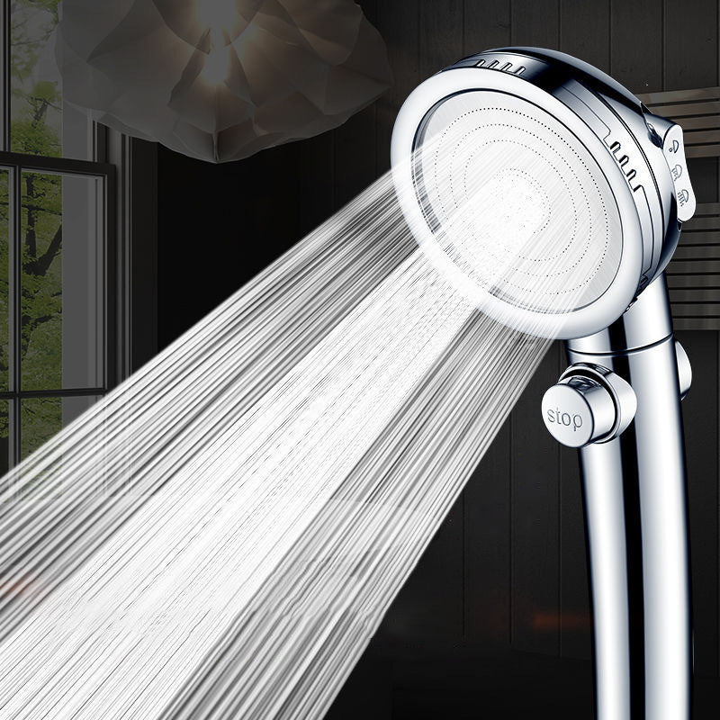 Contemporary 3 Settings Shower Head Combo Round Shower Combo - Clearhalo