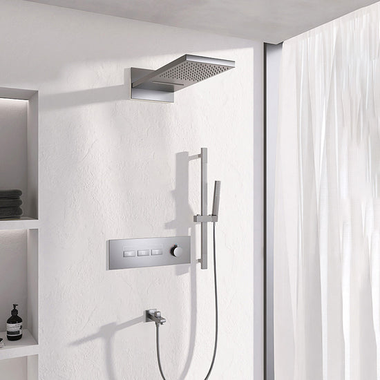 Contemporary Shower Set Dual Shower Head Thermostatic Wall Mounted ...