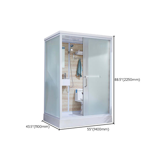 Contemporary Rectangle Shower Stall Clear Framed Shower Stall with ...