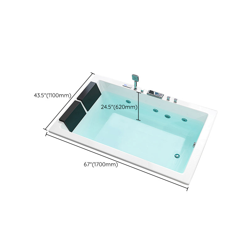 Rectangle Modern White Embedded Bathtub Acrylic with Drain Bath Tub and ...