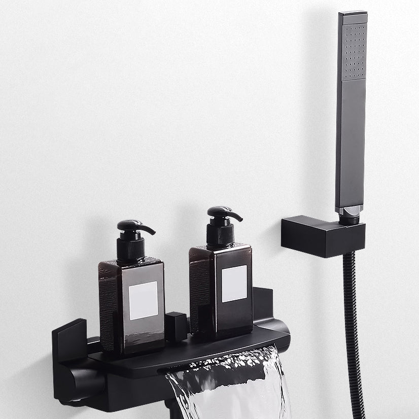 Tub Spout Bathroom Waterfall Wall Mounted Storage Shelf Bathroom Faucet ...