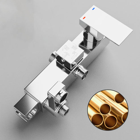 Wall Mounted Rectangle Shower System Spot Resist Copper Modern Style ...