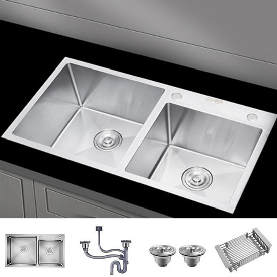 Contemporary Kitchen Sink Stainless Steel Drain Assembly Kitchen Sink ...