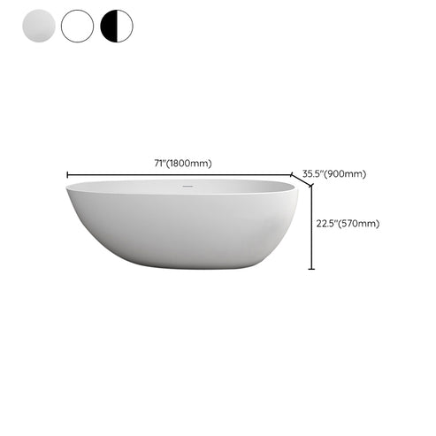Modern Ellipse Stone Bathtub Freestand Soaking Bathtub with Overflow ...
