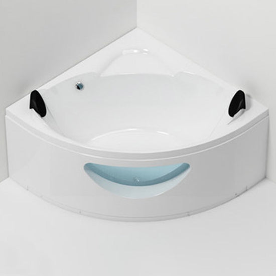 Contemporary Acrylic Corner Bath Tub White Tub with Internal Drain ...