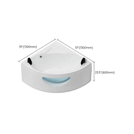 Contemporary Acrylic Corner Bath Tub White Tub with Internal Drain ...