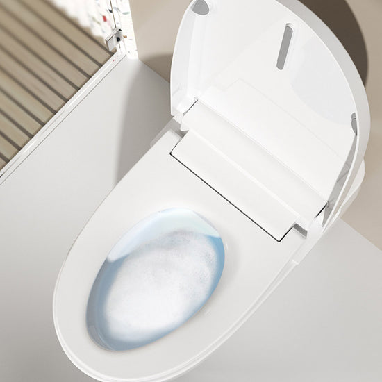 Modern White Concealed Tank Toilet Skirted ABS Floor Mounted Flush ...